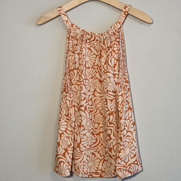 Rachel Zoe | Tops | Rachel Zoe Linen Orange And Cream Halter Top Sz L ...